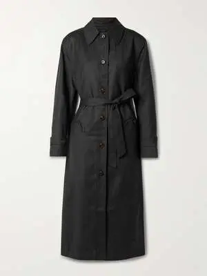 BLAZÉ MILANO Astoria Basoto Wool Trench Coat - Dark Gray