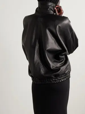 Acne Studios Leather Bomber Jacket - Black