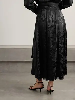 Adam Lippes Emi Devoré-satin Midi Skirt