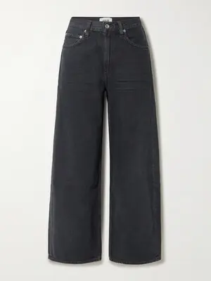 Low-Rise Wide-Leg Cropped Jeans