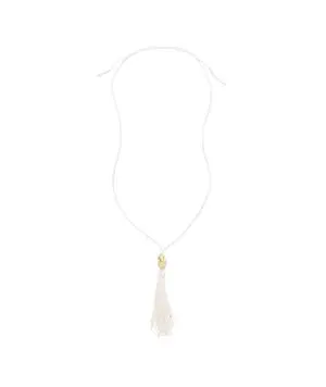 ALIGHIERI Melody Cord And Gold-plated Necklace - Cream