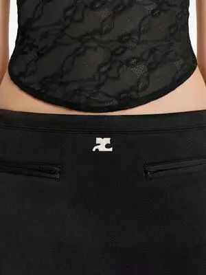 COURREGES Tailored High-waisted Skirt - Black