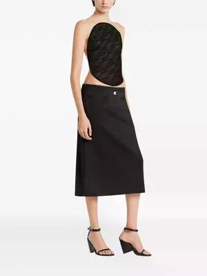 COURREGES Tailored High-waisted Skirt - Black