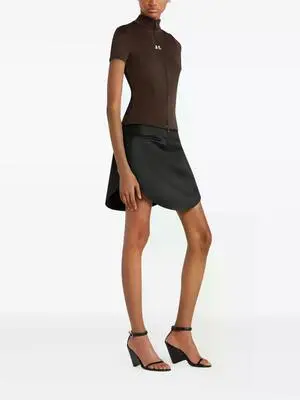 COURREGES Zippered Short-sleeve Top - Brown