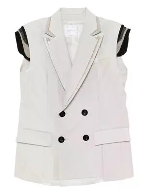 Sacai Double-breasted Waistcoat - Neutrals