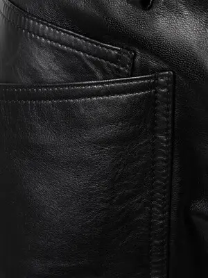 NILI LOTAN Shon Leather Barrel-leg Trousers - Black