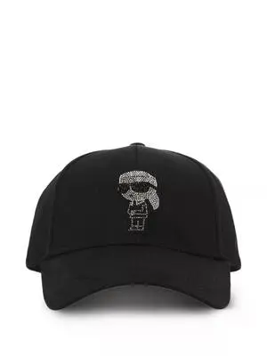 Karl Lagerfeld Crystal-embellished Baseball Cap - Black