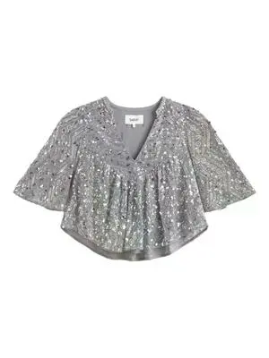 Ba&sh Cara Sequin-embellished Top - Grey