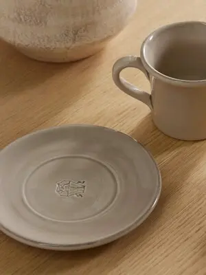 Brunello Cucinelli Set Of Two Ceramic Cups And Saucers - Gray