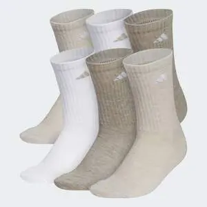 Adidas Ath Cushioned Crew Socks 6-pack - Alumina / White / Beige