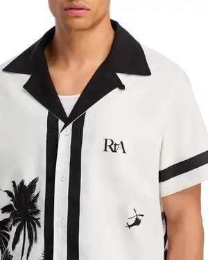 RtA Nathan Regular Fit Printed Camp Shirt