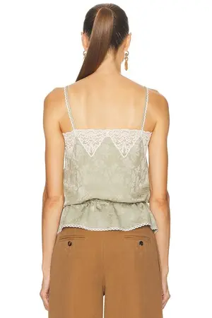 Chloé Silk Roses Jacquard Top - Clear Green