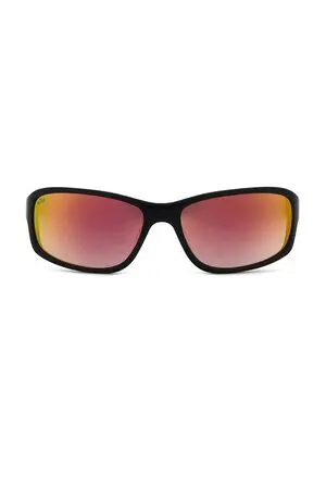 AKILA Jet Sunglasses - Black & Ruby Mirror