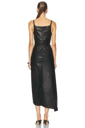 Rabanne Leather Midi Dress - Black