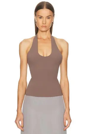 EAVES Simeon Halter Top - Mocha
