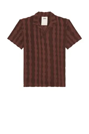 Oas Totem Polo Terry Shirt In Red - Brown