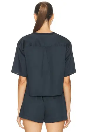 LESET Yoko Short Sleeve Henley Top