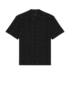 Rag & Bone Avery Embroiderd Linen Shirt - Black