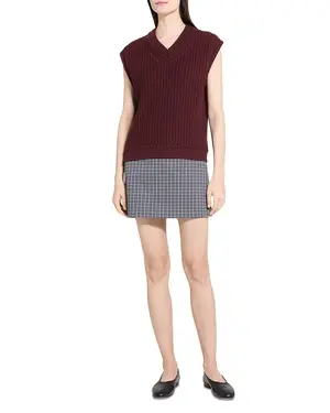 Theory Sleeveless Cotton Sweater Vest