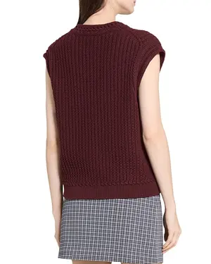 Theory Sleeveless Cotton Sweater Vest