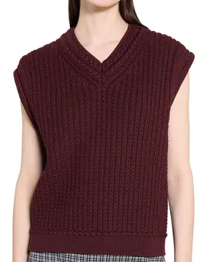 Theory Sleeveless Cotton Sweater Vest