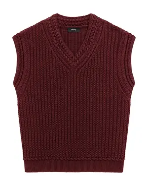Theory Sleeveless Cotton Sweater Vest