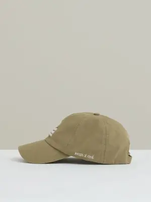 REISS Brava Sunset-embroidered Cap - Washed Sage