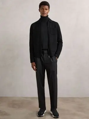 REISS Roberto Four-pocket Zip-through Cardigan - Black