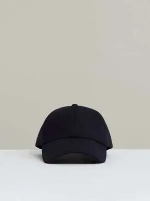 REISS Paco Jersey Baseball Cap - Navy