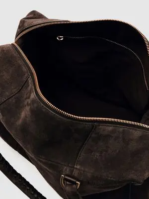 REISS Edie Suede Bowling Bag