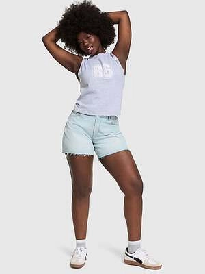 Pink Denim ‘90s Baggy Shorts - Blue
