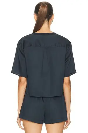 LESET Yoko Short Sleeve Henley Top