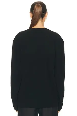 TOTEME Cashmere V-neck Knit Sweater - Black