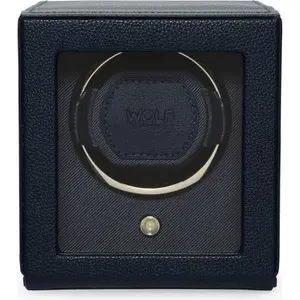 Wolf Cub Single Watch Winder With Cover - Navy