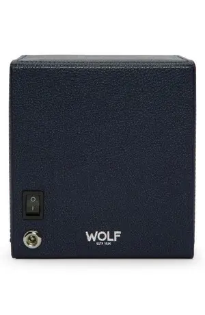 Wolf Cub Single Watch Winder With Cover - Navy