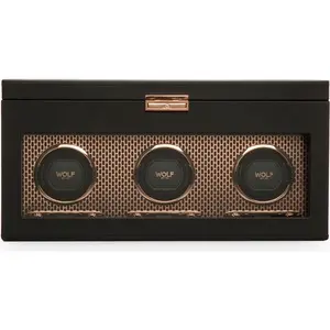 Wolf Axis Triple Watch Winder With Storage - Copper