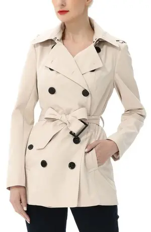 KIMI + KAI Noa Short Trench Coat - Biscuit