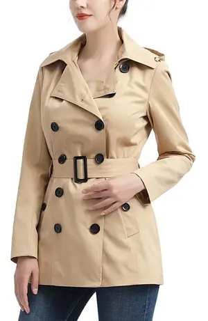 KIMI + KAI Noa Short Trench Coat - Tan