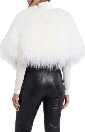 Gorski Mongolian Lamb Shawl - White