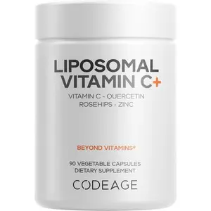 CODEAGE Liposomal Vitamin C, Zinc, Elderberry, Citrus Bioflavonoids, Ala - White