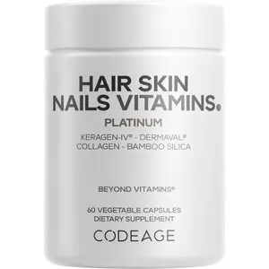 CODEAGE Hair Skin Nails Vitamins Platinum, Keratin, Dermaval, Biotin - White