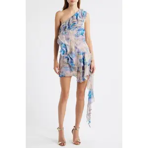 ELLIATT Briony Floral One-Shoulder Mini Dress