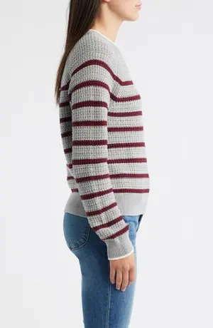 525 America Brooks Stripe Cotton Pullover Sweater
