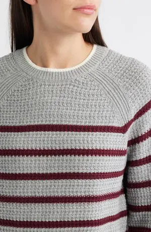 525 America Brooks Stripe Cotton Pullover Sweater