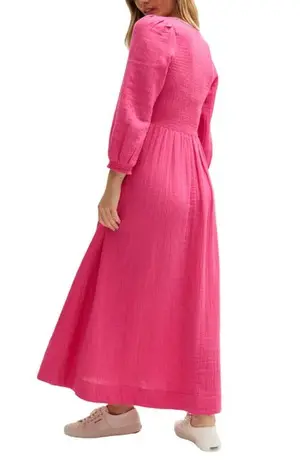LILY AND LIONEL Paulina Shirred Bodice Maxi Dress