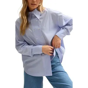 LILY AND LIONEL Dapper Double Placket Stripe Shirt - Blue