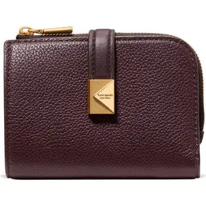 Kate Spade New York Deco Pebbled Leather Bifold Wallet - Blackberry Jam