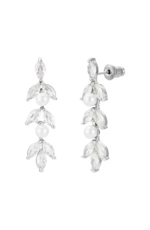 UNTAMED PETALS Blossom Pearl And Crystal Earrings - Silver