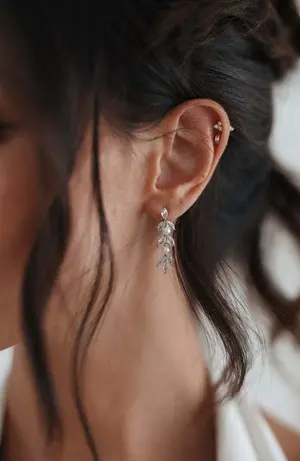 UNTAMED PETALS Blossom Pearl And Crystal Earrings