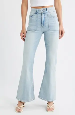 HIDDEN JEANS Double Waistband Flare Jeans